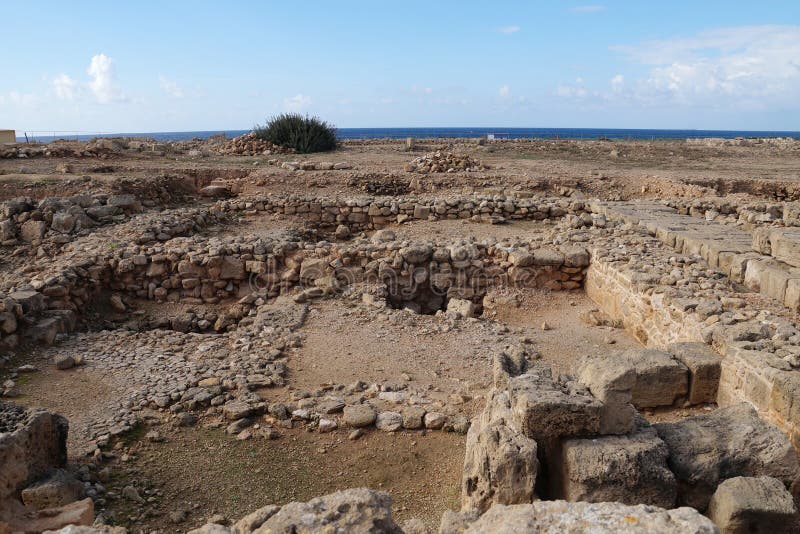 Ruins of an Ancient Temple in the Historical Park in Paphos, Cyprus ...