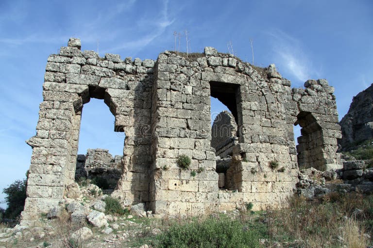 Ruins in Silyon stock image. Image of grass, green, turkey - 29884151