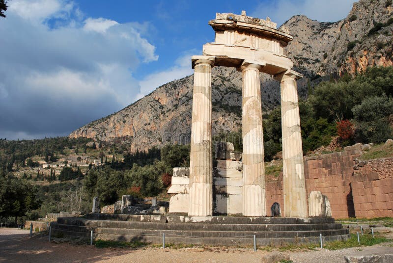 Ruins of the Ancient Tholos of Delphi Stock Image - Image of greece ...