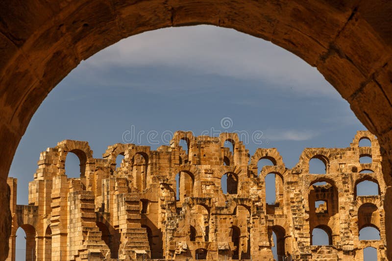 Ruins of the Ancient Thysdrus Town Stock Photo - Image of ruin, famous ...
