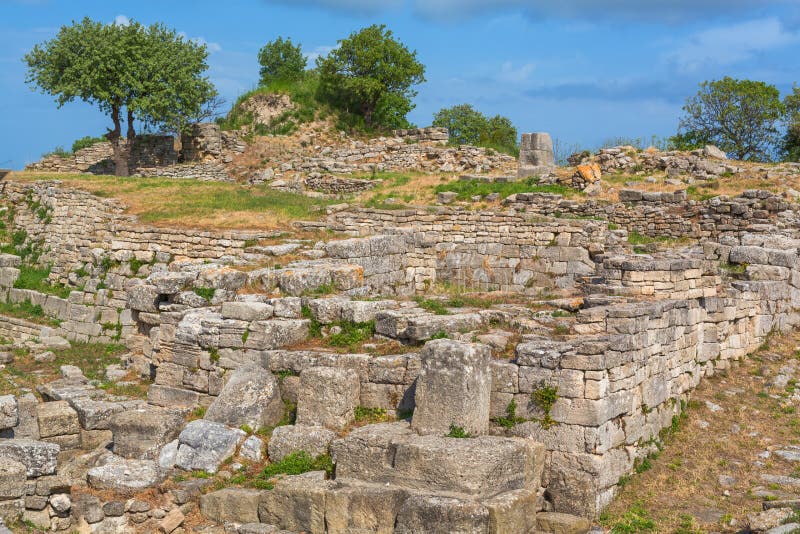 Ancient troy ruins stock image. Image of architecture - 30786543