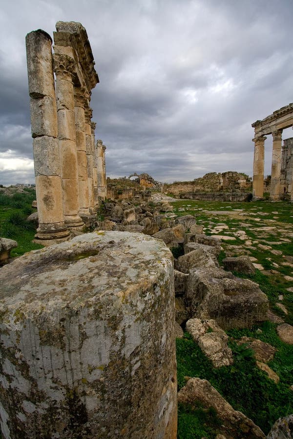 Ruins of Apamea Syria stock image. Image of archaeological - 12686553