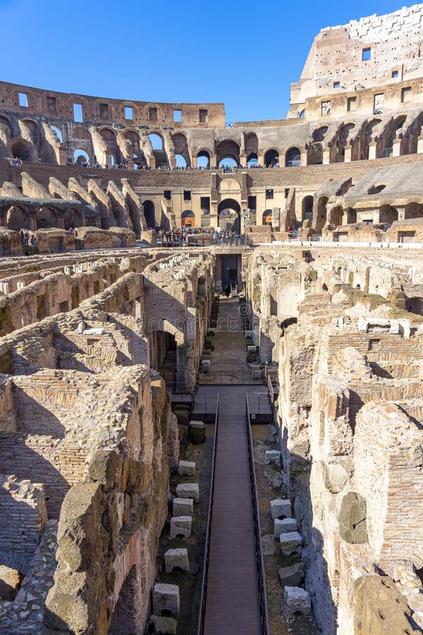 Ruins of the Background of the Arena of the Coliseum in Rome Seen from ...