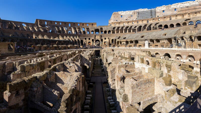 Ruins of the Background of the Arena of the Coliseum in Rome Seen from ...