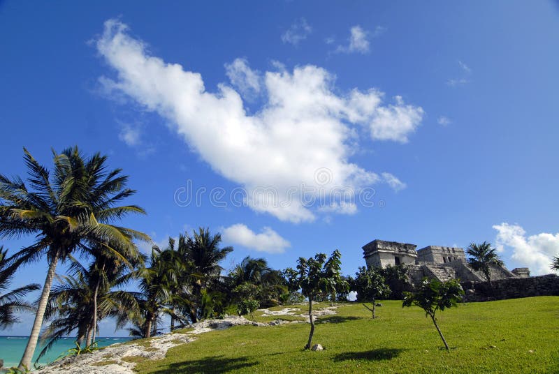 Ruins on the Beach stock image. Image of mexico, palm - 1733329