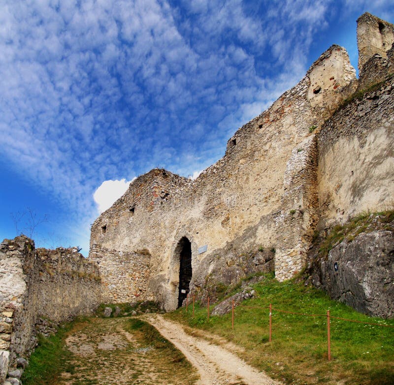 Ruins of Beckov castle stock image. Image of battlements - 6377877