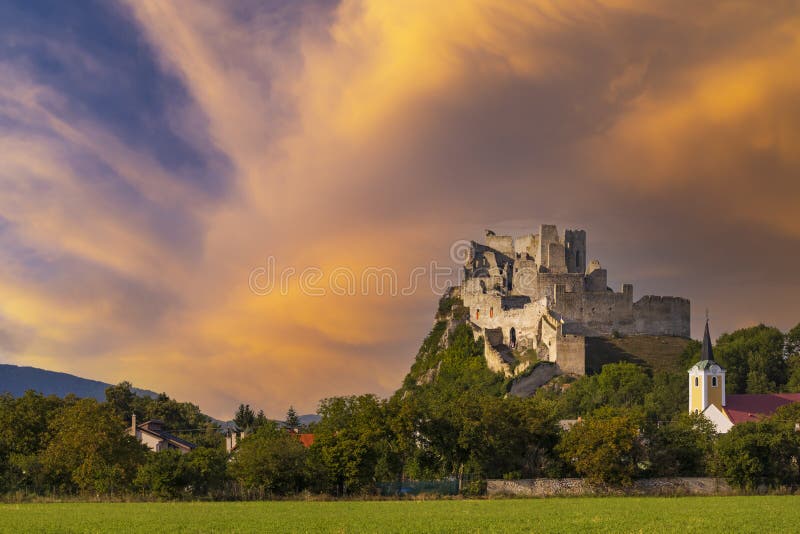 Ruins of Beckov Castle, Slovakia Stock Photo - Image of architecture ...