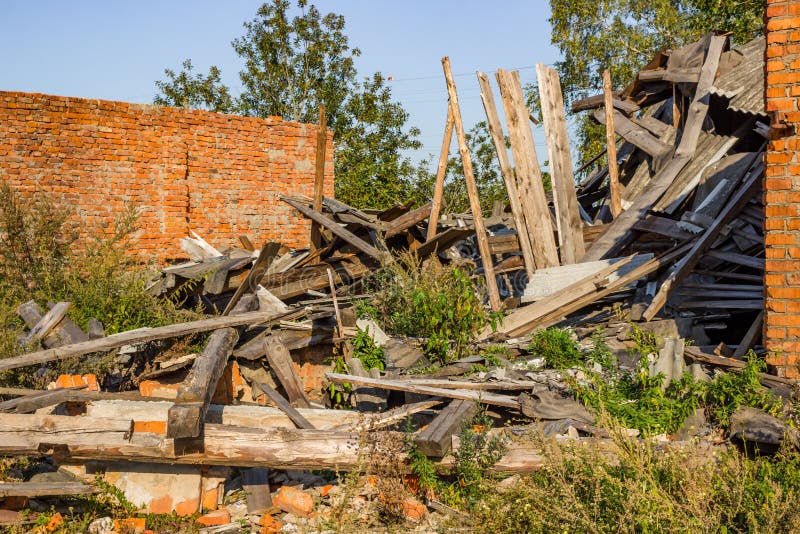 The Ruins of a Brick Building Stock Image - Image of soviet, brick ...