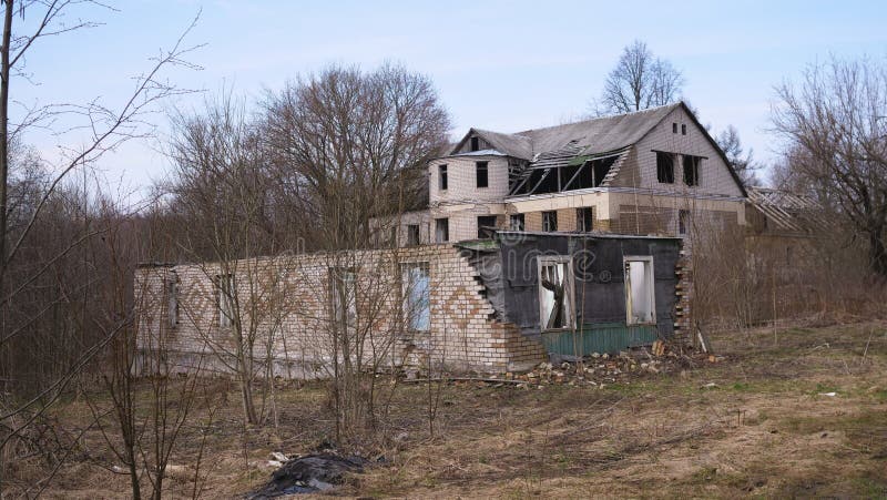 Ruins of a Brick Building in the Woods Stock Photo - Image of radiation ...