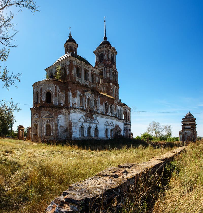 The Ruins of a Brick Church Stock Photo - Image of russian, culture ...