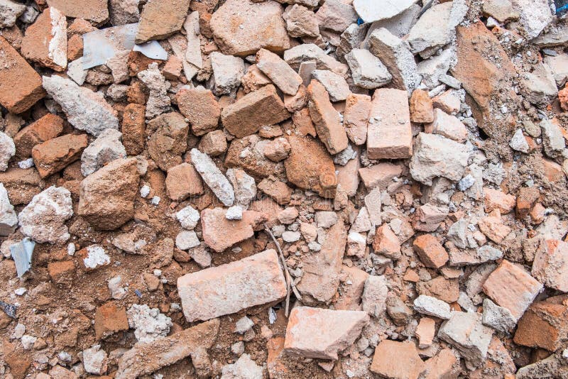 Ruins of brick rubble. stock photo. Image of grunge, mason - 98080494
