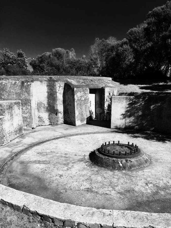 Ruins of Concrete Building Foundations at Seaside Stock Photo - Image ...