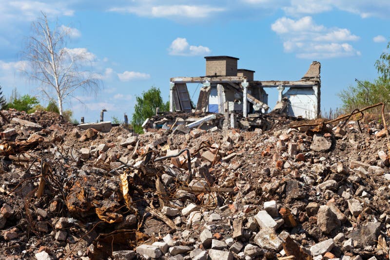 Crumbled concrete building stock photo. Image of crumbling - 14192990