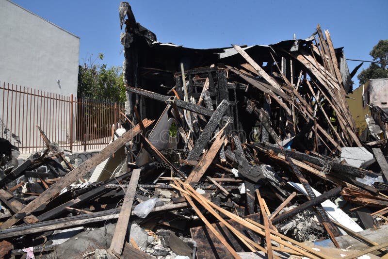 Ruins of a burned building stock photo. Image of fire - 222724036