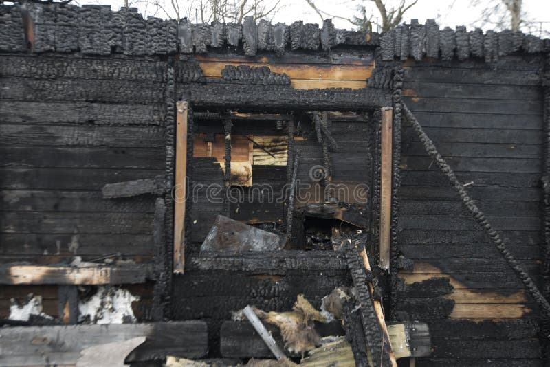 Ruins of a Burned Out House Stock Photo - Image of combustion, burning ...