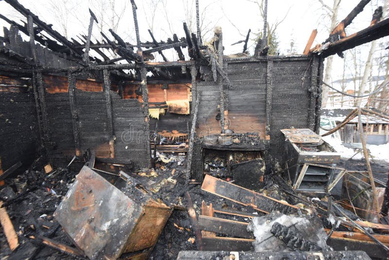 Ruins of a Burned Out House Stock Photo - Image of apartment, energy ...