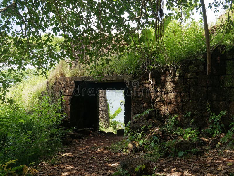 Ruins of Cabo de Rama fort stock photo. Image of nature - 262314906