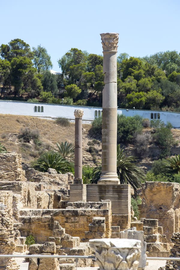 Ruins of Carthage stock photo. Image of place, architecture - 44942536
