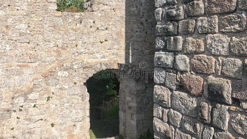 Ruins of a Castle Lovingly Restored with Masonry Visible Stock Footage ...