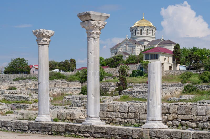 Ruins of Chersonese editorial photography. Image of church - 55677367