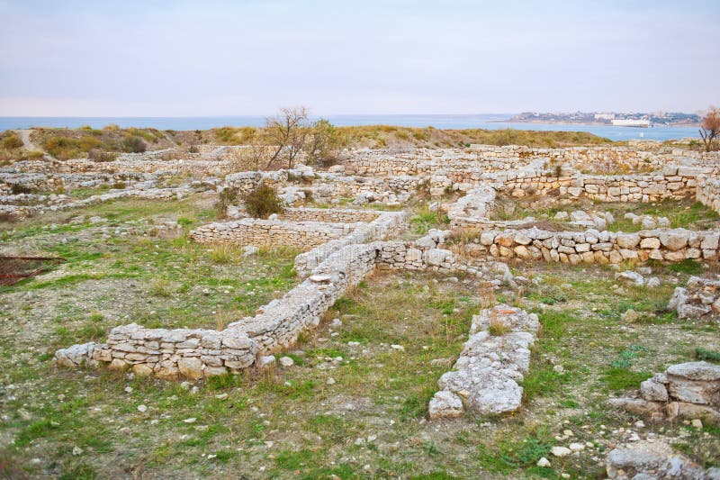 The ruins of Chersonesos stock photo. Image of design - 31783876