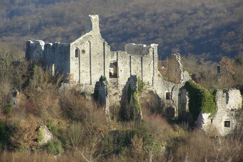Ruins of the church stock image. Image of medieval, trees - 2256809