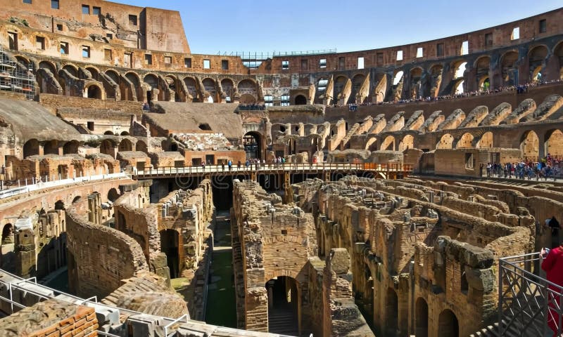 Ruins of Coliseum Drone Camera Fly Over the Sight. 4K Stock Video ...