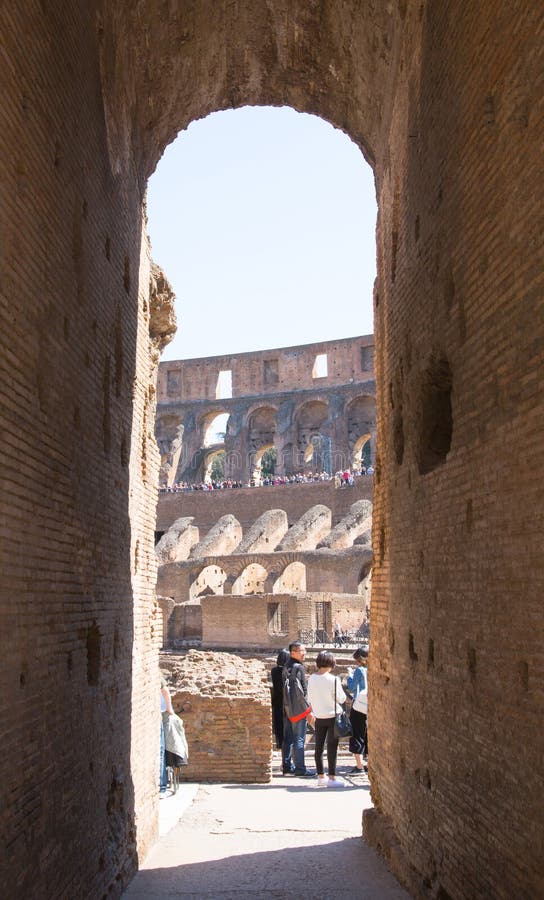 Ruins of Coliseum, Panoramic View Inside of Great Ancient Stadium ...