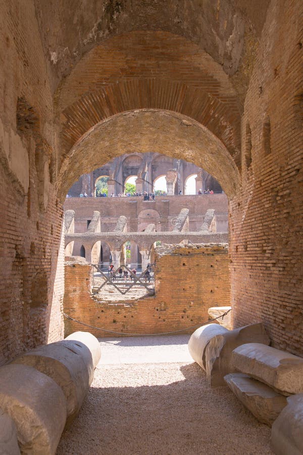 Ruins of Coliseum, Panoramic View Inside of Great Ancient Stadium ...