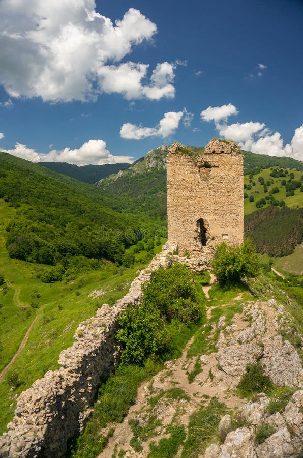 Coltesti Castle ruins stock photo. Image of mountains - 129906274