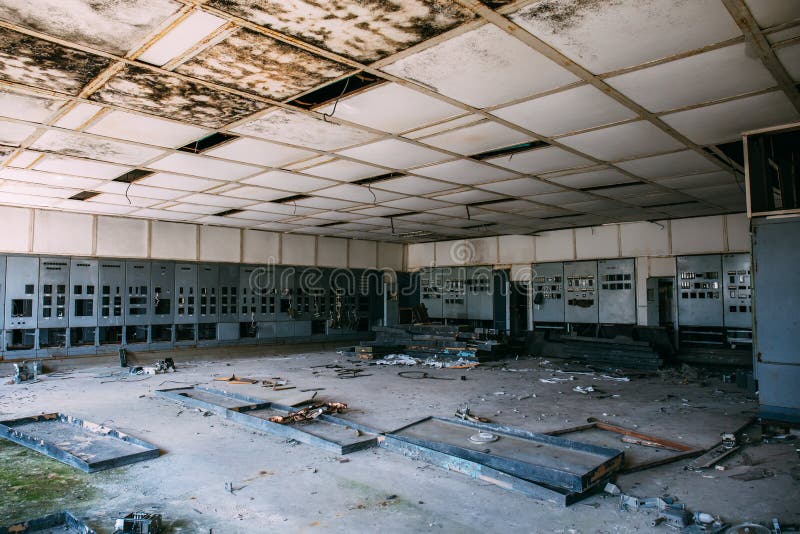 Ruins of the Control Center in an Abandoned Factory Stock Image - Image ...