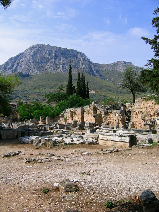 Ruins in Corinth, Greece stock photo. Image of greece - 83745978