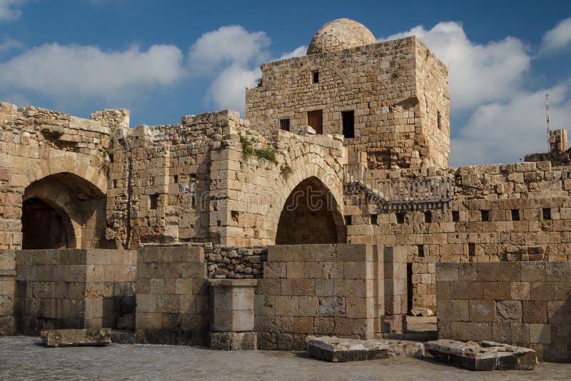 Ruins of the Crusaders City at Ancient Caesarea in Israel Stock Image ...