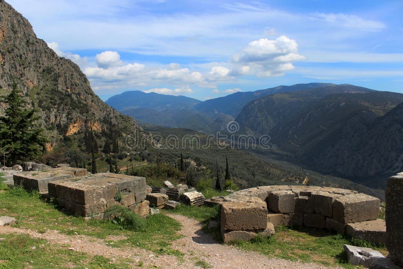 Ruins of delphi stock photo. Image of greek, ancient - 117670826