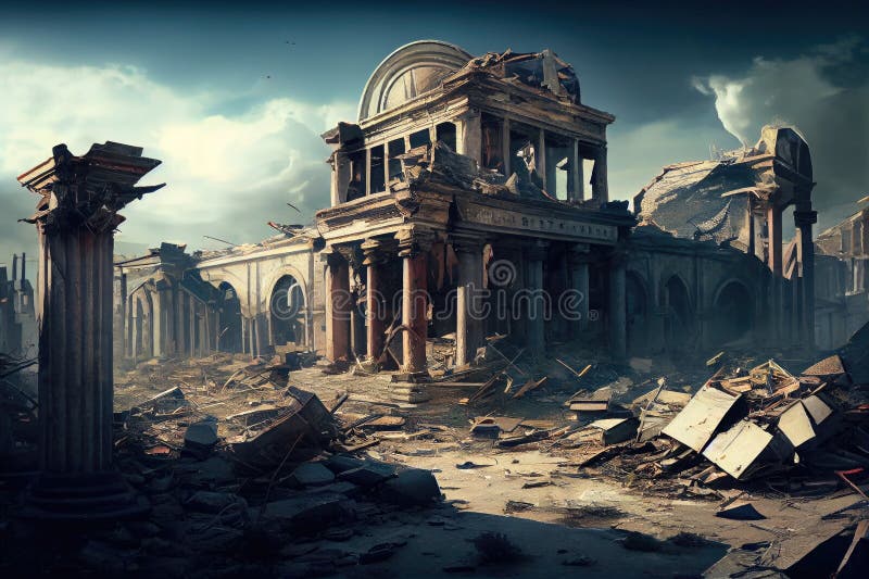 Ruins and Devastation after Disaster in City of Aftermath Earthquake ...