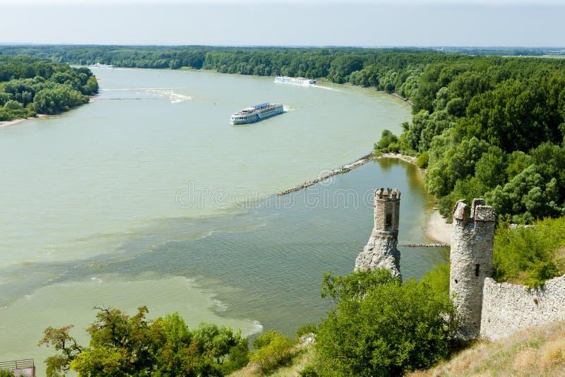 Ruins of Devin Castle, Slovakia Stock Image - Image of river ...