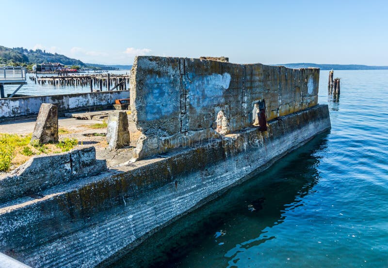 Waterfront Park Ruins stock image. Image of mill, ocean - 256707337