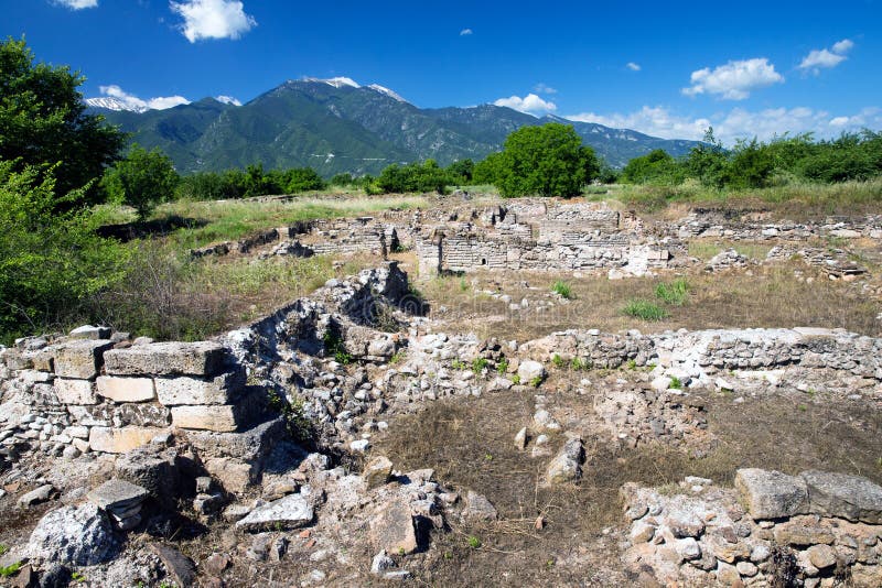 Ancient Mosaic In Dion, Greece Stock Image - Image of landmark ...