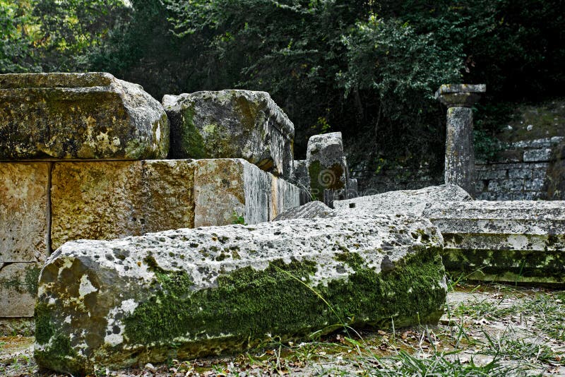 Ruins of Doric Temple at Mon Repos Park, Corfu Stock Image - Image of ...