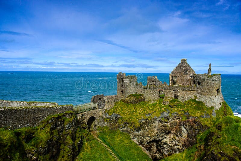 Ruins of Dunluce Castle in Northern Ireland Stock Photo - Image of fort ...
