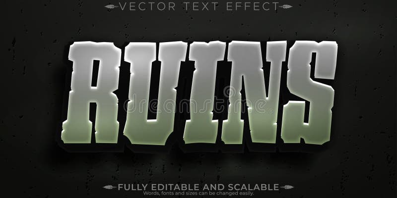 Ruins Editable Text Effect, Editable Rock and Ancient Text Style Stock ...
