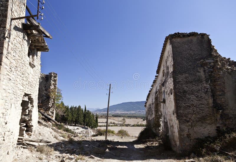 Ruins of Esco in Spain stock image. Image of rundown - 24567435