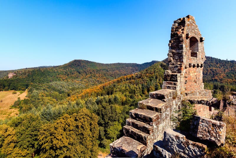 Fleckenstein Castle In The Northern Vosges Mountains - Bas-Rhin, France ...