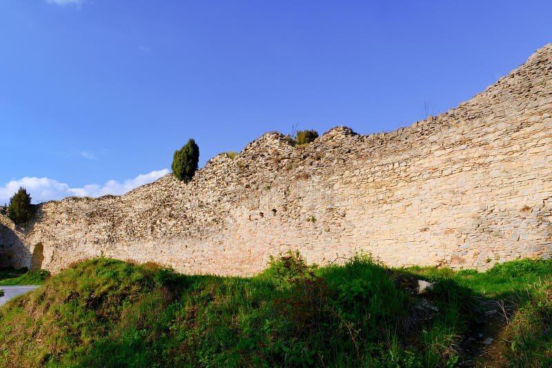 Ruins of Fortification Bulwark. Medieval Rampart. Stock Image - Image ...