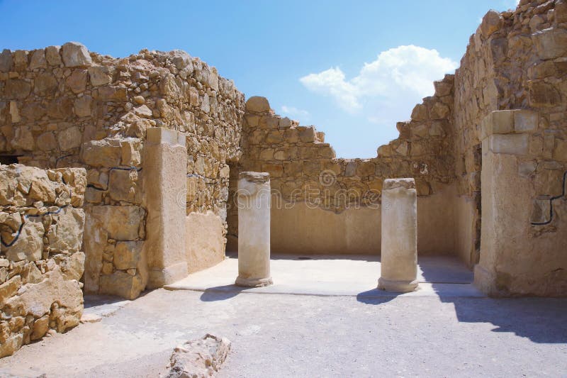 Ruins of fortress Masada stock image. Image of nature - 71702451
