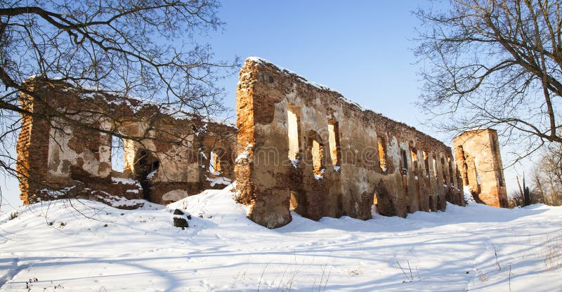 Ruins of the Fortress (winter) Stock Image - Image of architecture ...