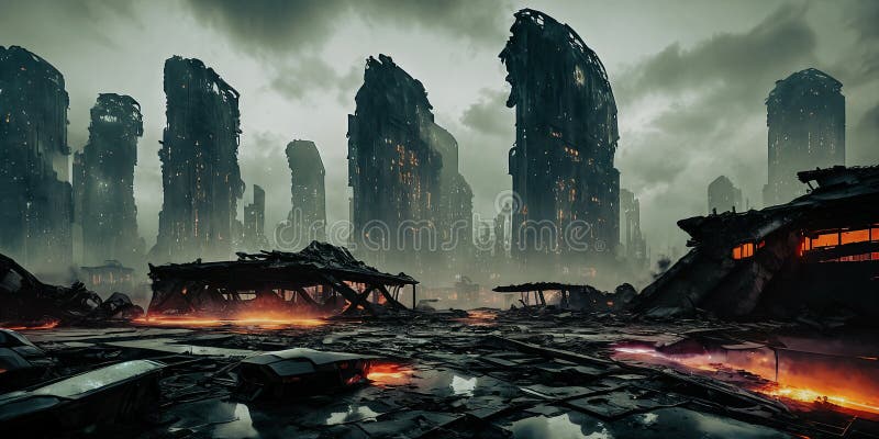 Ruins of a Futuristic Society. Futuristic Buildings in Ruins Stock ... Ruins of a Futuristic Society. Futuristic Buildings in Ruins Stock ...
