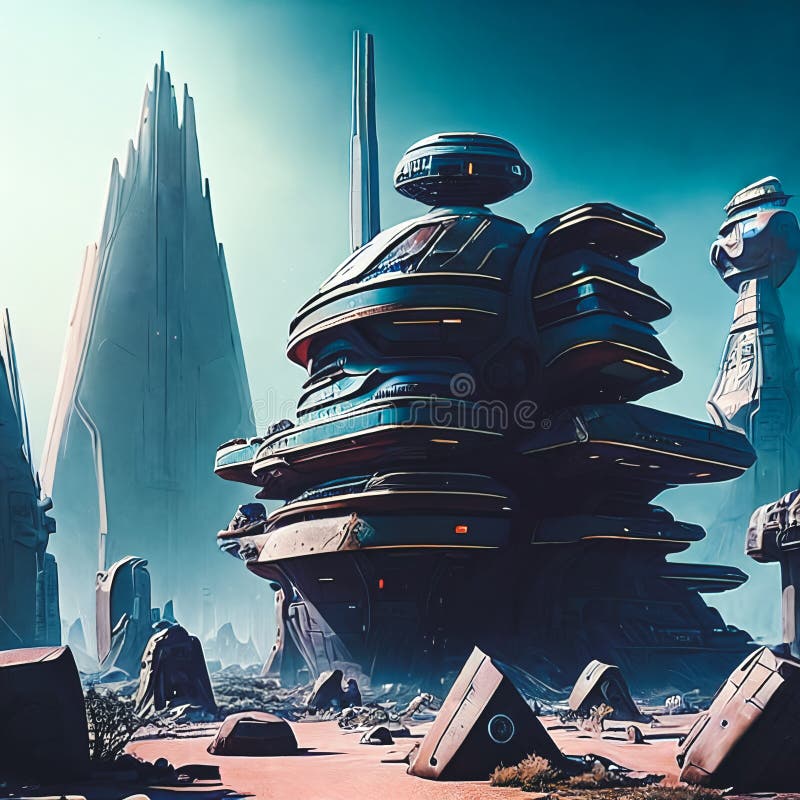 Ruins of a Futuristic Society. Futuristic Buildings in Ruins Stock ... Ruins of a Futuristic Society. Futuristic Buildings in Ruins Stock ...