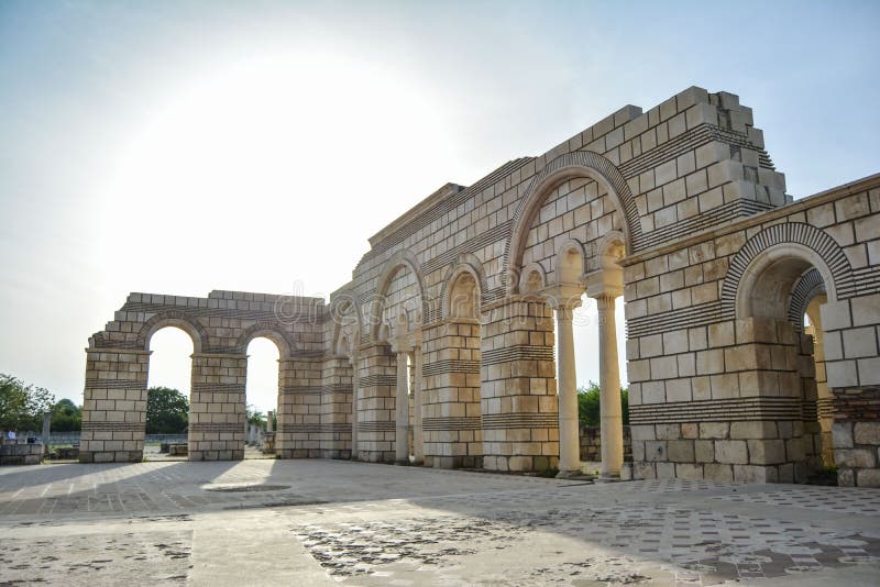 Ruins of the Great Basilica, Pliska Under the Morning Sunlight Stock ...