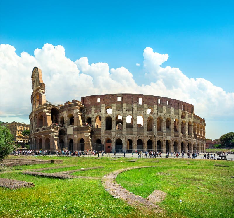 Ruins of great colosseum stock image. Image of forum - 175039315